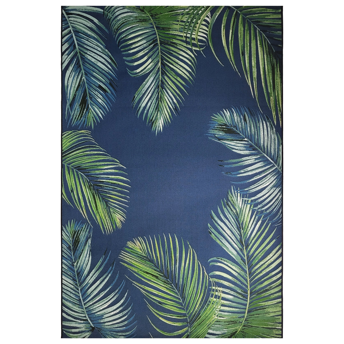 Esterno Palm Springs Blue Indoor-Outdoor Area Rug | Avocado Decor