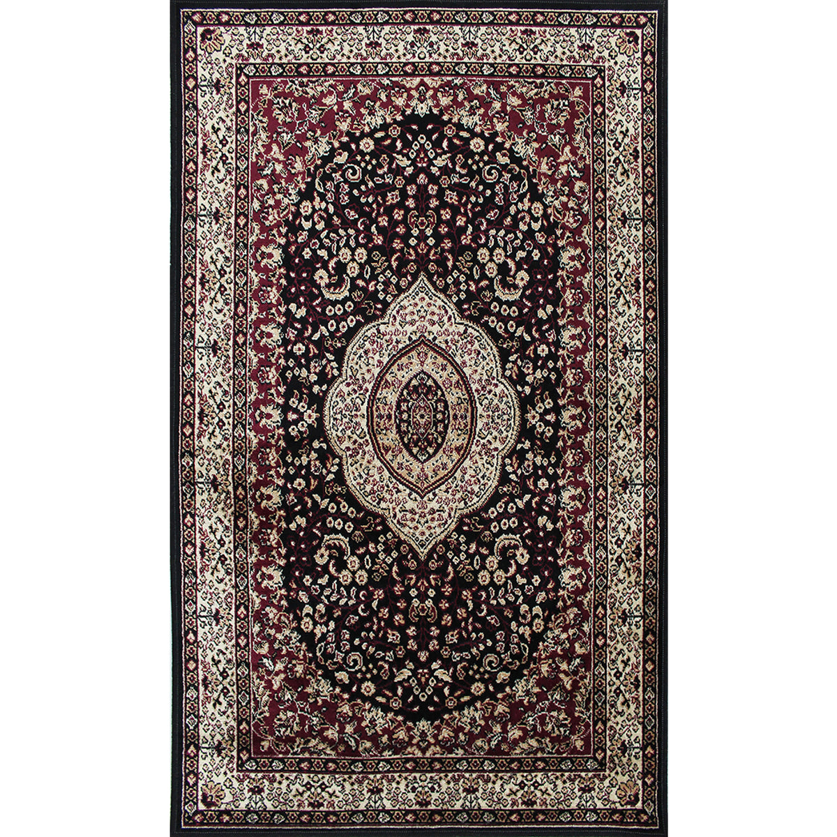 Artificial Silk Robby Black Indoor Area Rug | Avocado Decor