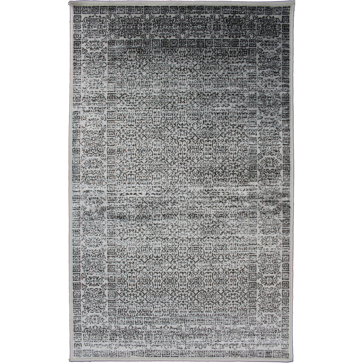 Artificial Silk Azura Silver & Antracite Indoor Area Rug | Avocado Decor