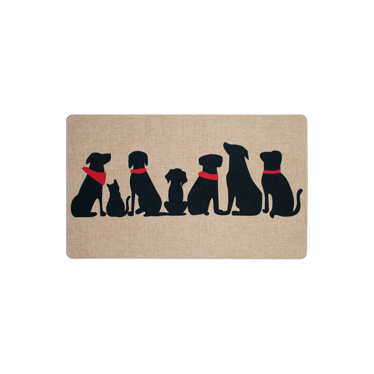 Poly Mats Dogs with Collar Indoor Kitchen Mat | Avocado Decor